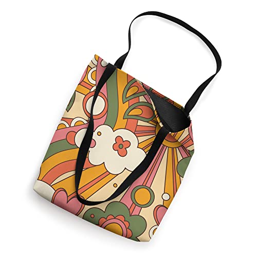 60s 70s Fashion Flower Pattern Indie Retro Aesthetic Style Tote Bag