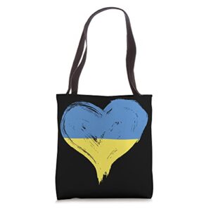 Ukraine Flag Ukrainian Heart Tote Bag