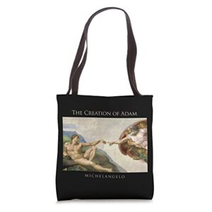 creation of adam michelangelo sistine chapel tote bag