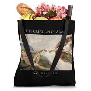 Creation of Adam Michelangelo Sistine Chapel Tote Bag