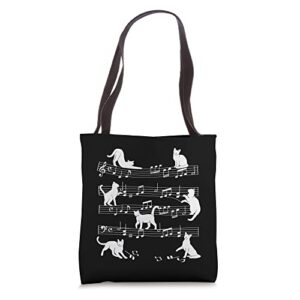 funny cats sheet music men women kids tote bag