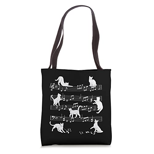 Funny Cats Sheet Music Men Women Kids Tote Bag