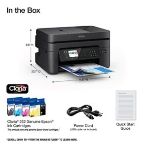 Epson Workforce WF-2950 Wireless All-in-One Printer with Scan, Copy, Fax, Auto Document Feeder, Automatic 2-Sided Printing and 2.4" Color Display