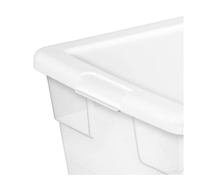 16448812 (QT) Storage Box Container, White Lids & Clear Base (S20)