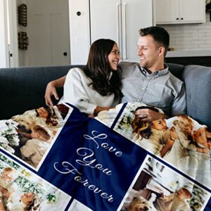 Juantao Custom Blanket with Photo Personalized Picture Blanket Customized Couples Gifts for Boyfriend Girlfriend Wife Husband Birthday Valentine Anniversary Wedding Gift for Him Her Women Men