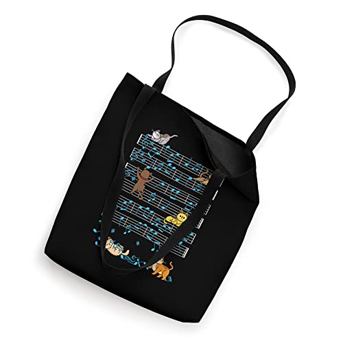 Funny Cat Playing Music Note Kitty Cute Musician Kitten Pet Tote Bag