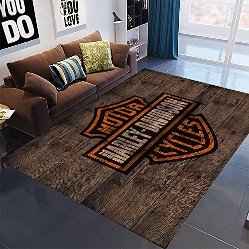 Harley Davidson Rug, American Legend, Moto Gp, Motorsport Rugs, Personalized Rug, Non-Slip Backing,Themed Rug, Rug for Living Room, hrly106.7(71”x110”)=180x280cm