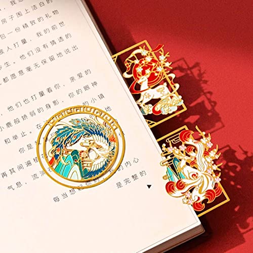 NC Chinese Style Brass Bookmark Tassel Pendant Retro Book Clip Metal Pagination Mark Student Gift Stationery School Office Supplies