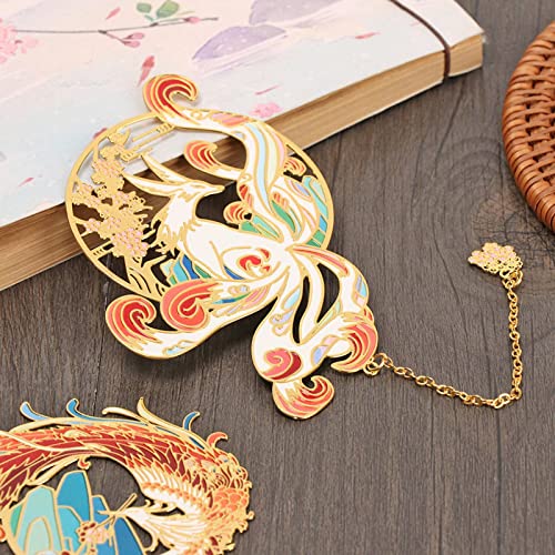 NC Chinese Style Brass Bookmark Tassel Pendant Retro Book Clip Metal Pagination Mark Student Gift Stationery School Office Supplies