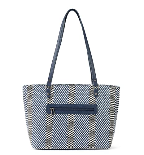 Sakroots Metro Tote Bag Fabric, Large & Roomy with Zip Closure, Sustainable & Durable Design, Navy Spirit Desert Woven