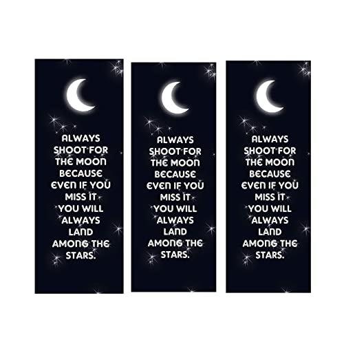 Shoot for The Moon Land Among The Stars Inspirational Graduation Bookmarks for Students Grad Party Gift Favors Graduating Students Celebrate Student Success Encouragement Gifts Bulk 50 Count