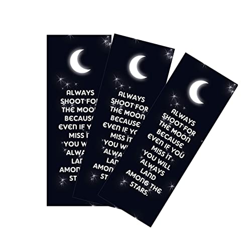 Shoot for The Moon Land Among The Stars Inspirational Graduation Bookmarks for Students Grad Party Gift Favors Graduating Students Celebrate Student Success Encouragement Gifts Bulk 50 Count