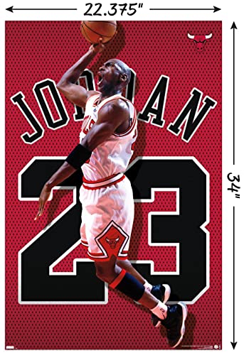 Trends International Michael Jordan - Jersey Wall Poster, 22.375" x 34", Unframed Version