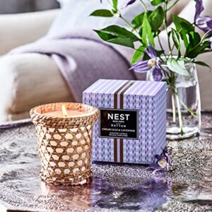 NEST New York Cedar Leaf & Lavender Decorative Rattan Scented Classic Candle, 8 Ounces