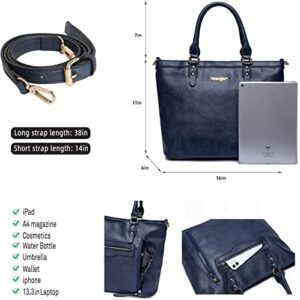 Montana West Wrangler Hobo Bags Women's Purses and Handbags Navy Single Shoulder Crossbody Tote Bag with Adjustable Shoulder Strap Top Handle Satchel, B2B-WG17-8317NY