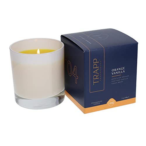 Trapp 7oz Signature Poured Scented Candle - No. 4 Orange Vanilla - Fruity Fragranced Luxury Candle, up to 50 Hour Burn - Notes of Brazilian Orange, Tahitian Vanilla, Tonka Bean