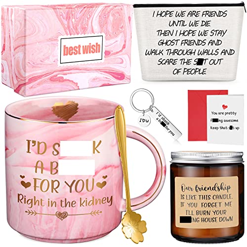 Sieral 6 Pieces Birthday Gifts for Women Relaxing Spa Gift Bestie Gifts for Women Friendship Gifts for Women Friends Cool Mom Birthday Gifts Scented Lavender Candle Keychain Mug for Gifts Women Girl