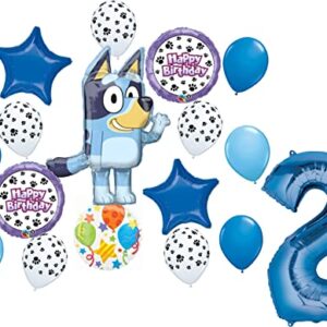 Bluey 2nd Birthday Party Supplies Balloon Bouquet Decorations With Paw Prints