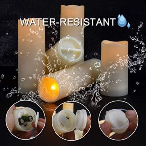 Aignis Waterproof Flameless Candles 12pcs & Flameless Candles Flickering Battery Operated Candles 3pcs