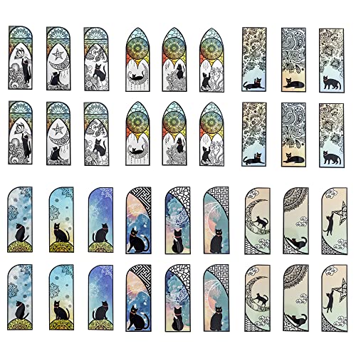 Golcellia Transparent Book Markers - 36 Pieces Various Cute Book Markers, Bookmarks for Women, for Teachers Students Book Lovers Reading Gifts, Cute Cat Daily Bookmark