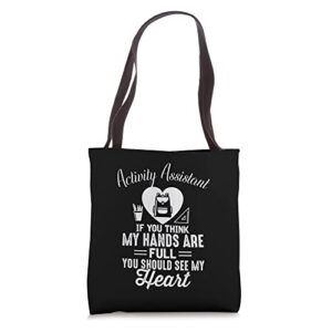 activity assistant tshirt activity assistant activities job tote bag