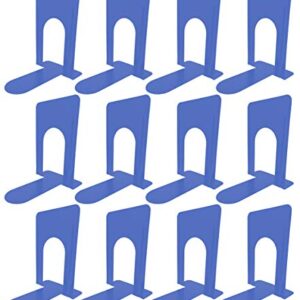 Clipco Premium Book Ends with Anti-Slip Pad 9-inch (Pack of 12) (Blue)