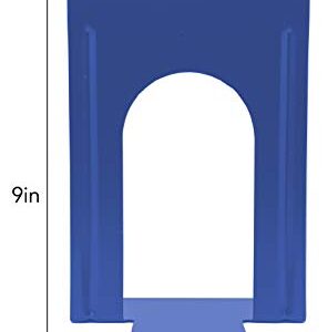 Clipco Premium Book Ends with Anti-Slip Pad 9-inch (Pack of 12) (Blue)