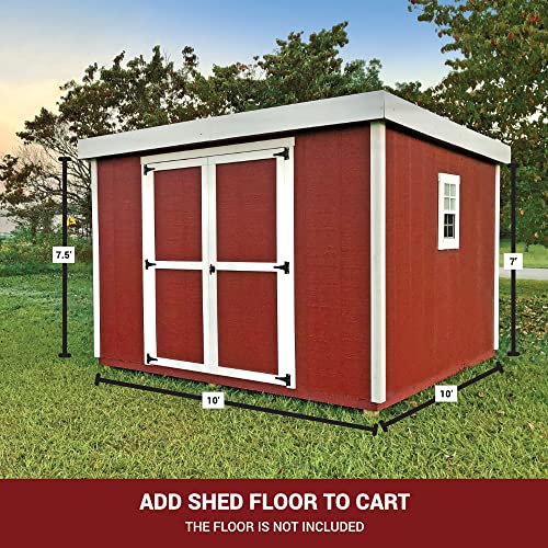 OverEZ Outdoor Storage Shed (﻿10 ft. x 10 ft. x 7.5 ft), Pinewood USA Made Shed Kit In A Box, Double Doors, Windows, Large Storage Shed For Lawn Equipment and Outdoor Gear (Shed Floor Sold Separately)