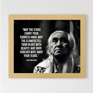 "May the Stars Carry Your Sadness Away"-Chief Dan George Quotes -Native American Wall Art -10 x 8" Motivational Spiritual Print -Ready to Frame. Inspirational Home-Office-Classroom-Library Decor.