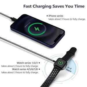 CulaLuva Smart Watch Charger,Magnetic Charging Cable 6.5ft/2M for Watch Charger Compatible with Watch Series SE/7/6/5/4/3/2/1 & Phone 12/11/Pro/Max/XR/XS/XS Max/X&Pad Series