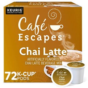 café escapes chai latte, single-serve keurig k-cup pods, 12 count (pack of 6)