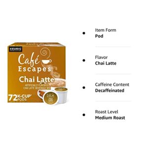 Café Escapes Chai Latte, Single-Serve Keurig K-Cup Pods, 12 Count (Pack of 6)