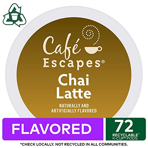 Café Escapes Chai Latte, Single-Serve Keurig K-Cup Pods, 12 Count (Pack of 6)