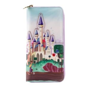 loungefly disney princess castle series sleeping beauty zip-around wallet princess castle series sleeping beauty one size