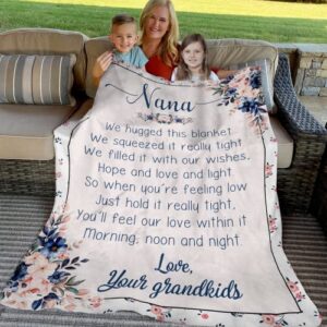 Fastpeace Nana Gifts, Nana Blankets for Nana Grandma Mom Grandmother, Birthday Gifts for Nana from Granddaughter Grandson Grandchildren - Presents Nana Blanket Throw 50x60