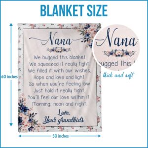 Fastpeace Nana Gifts, Nana Blankets for Nana Grandma Mom Grandmother, Birthday Gifts for Nana from Granddaughter Grandson Grandchildren - Presents Nana Blanket Throw 50x60