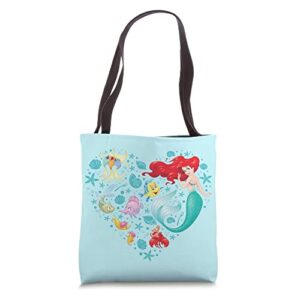 disney the little mermaid ariel under the sea heart tote bag