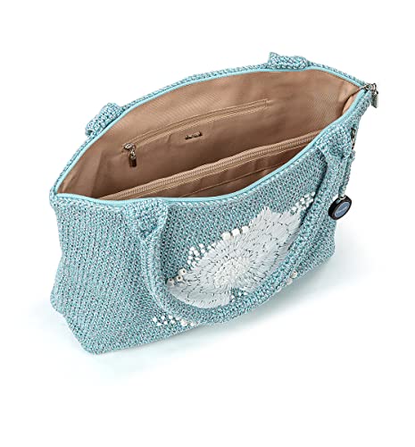 The Sak womens Classics Hand-crochet Carry-all Crafted Classics Hand Crochet Carry All, Chambray Floral Embroidery, One Size US