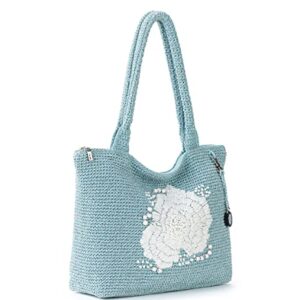 The Sak womens Classics Hand-crochet Carry-all Crafted Classics Hand Crochet Carry All, Chambray Floral Embroidery, One Size US