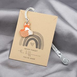 MYOSPARK Fox Bookmark Fox Lover Gift Fox Inspirational Jewelry Animal Bookmark Literary Reader Gift for Book Lovers (Fox Bookmark)