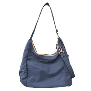 anrola women hobo handbags anti-theft waterproof nylon tote bags shoulder bags messenger convertible purses handbags (dark blue)