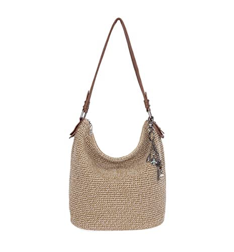 The Sak Sequoia Hobo Bag in Hand-Crochet, Soft & Slouchy Silhouette, Timeless & Elevated Design, Bamboo Static II