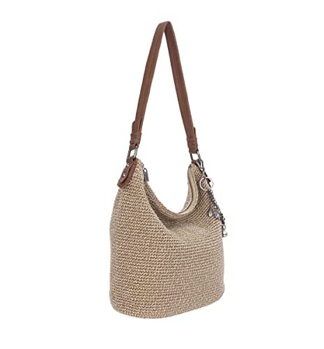 The Sak Sequoia Hobo Bag in Hand-Crochet, Soft & Slouchy Silhouette, Timeless & Elevated Design, Bamboo Static II