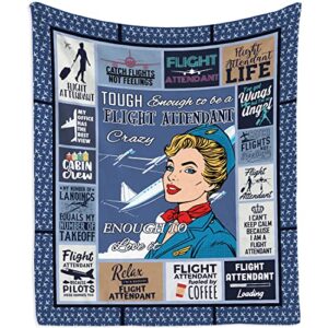 mubpean flight attendant gifts blanket – gifts for flight attendants – birthday gift ideas for stewardess – aviation gifts – aviation flight school training graduation throw blankets 60″x 50″