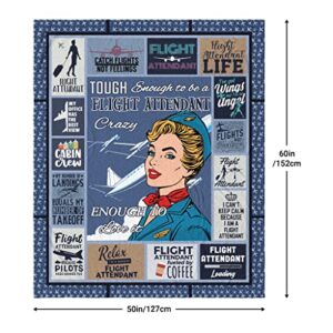 Mubpean Flight Attendant Gifts Blanket - Gifts for Flight Attendants - Birthday Gift Ideas for Stewardess - Aviation Gifts - Aviation Flight School Training Graduation Throw Blankets 60"x 50"