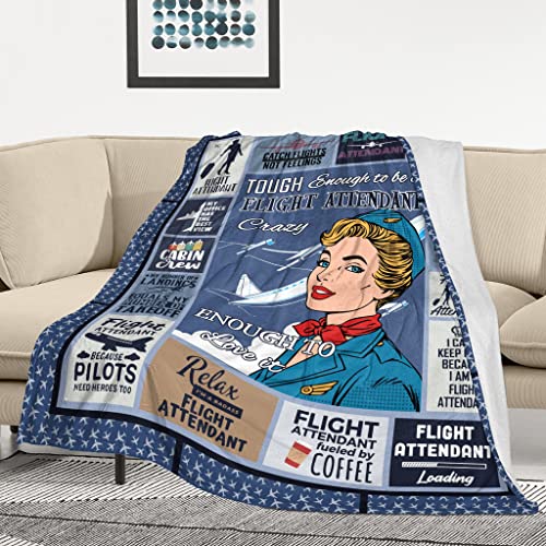 Mubpean Flight Attendant Gifts Blanket - Gifts for Flight Attendants - Birthday Gift Ideas for Stewardess - Aviation Gifts - Aviation Flight School Training Graduation Throw Blankets 60"x 50"