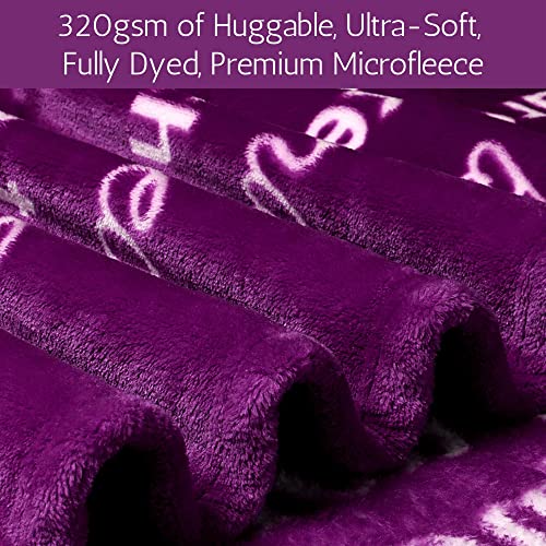 FILO ESTILO Mothers Day Gifts for Aunt from Niece or Nephew, Aunt Throw Blanket, Presents for Aunts for Birthday or Thank You Gift for Auntie, Tia Gifts 60x50 Inches (Purple, Fleece)