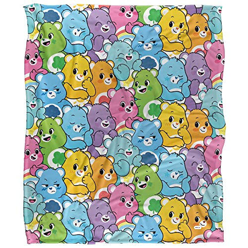 Care Bears Blanket, 50" x 60" Very Many Bears Pattern Silky Touch Super Soft Throw Blanket