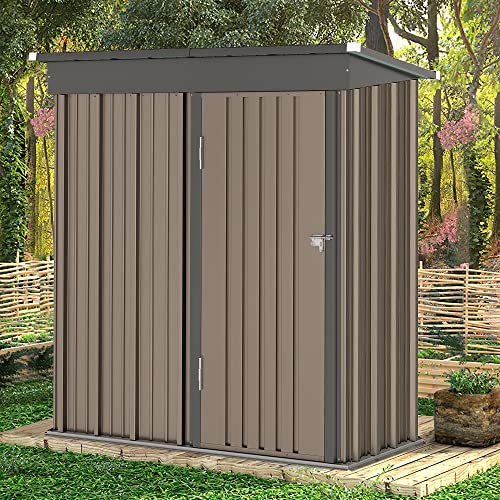 Amopatio Outdoor Storage Shed 5x3 Feet, Heavy Duty Metal Sheds, Waterproof Tool Shed for Garden, Backyard