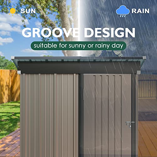 Amopatio Outdoor Storage Shed 5x3 Feet, Heavy Duty Metal Sheds, Waterproof Tool Shed for Garden, Backyard